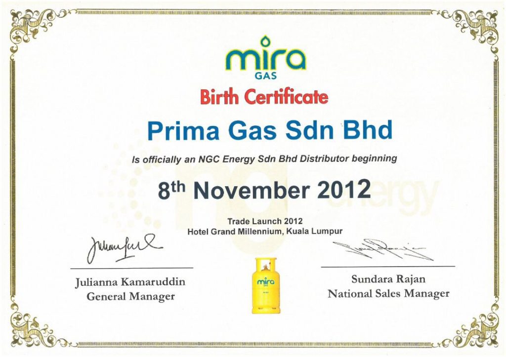 Company Certificates - Prima Gas
